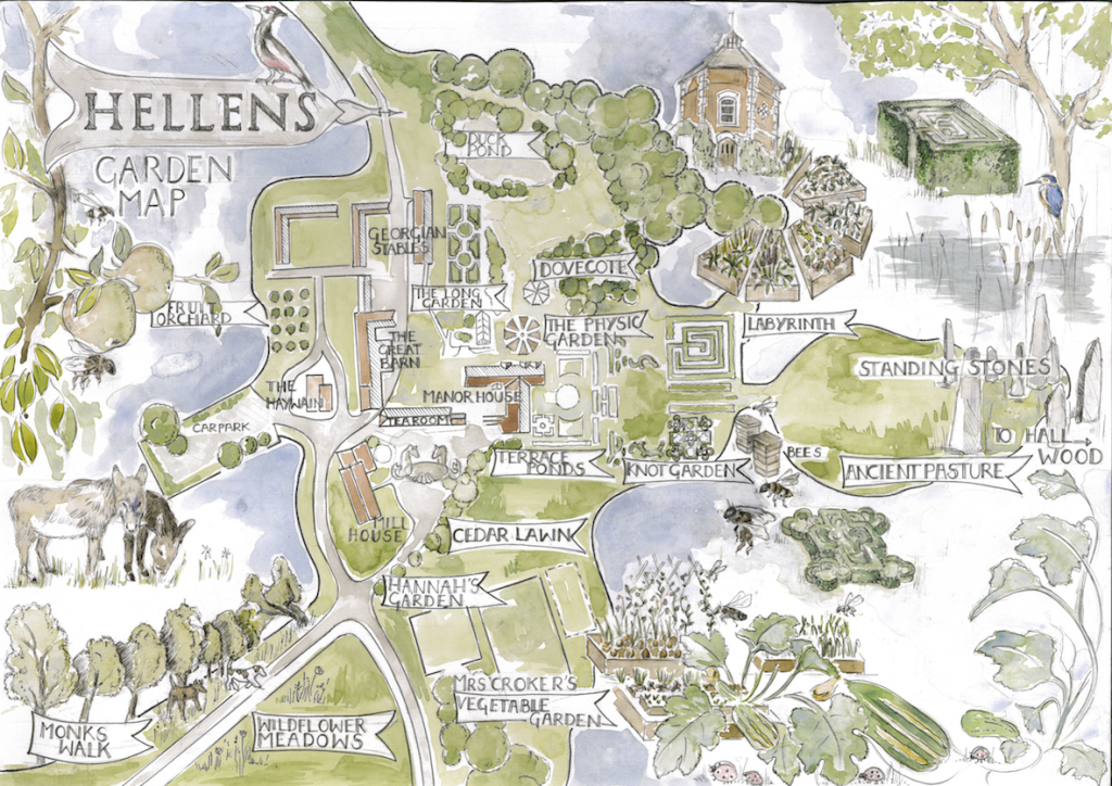 Hellens Garden Map - Hellens